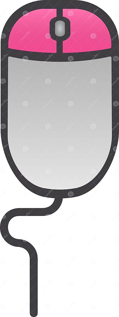 The Drawing of a Pink Computer Mouse, a Small Hardware Input Device ...