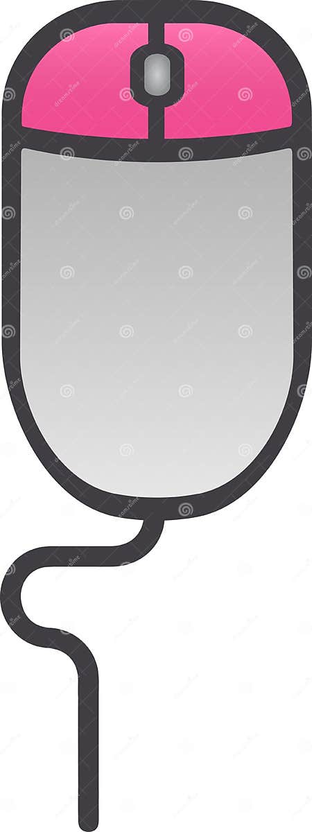 The Drawing of a Pink Computer Mouse, a Small Hardware Input Device ...