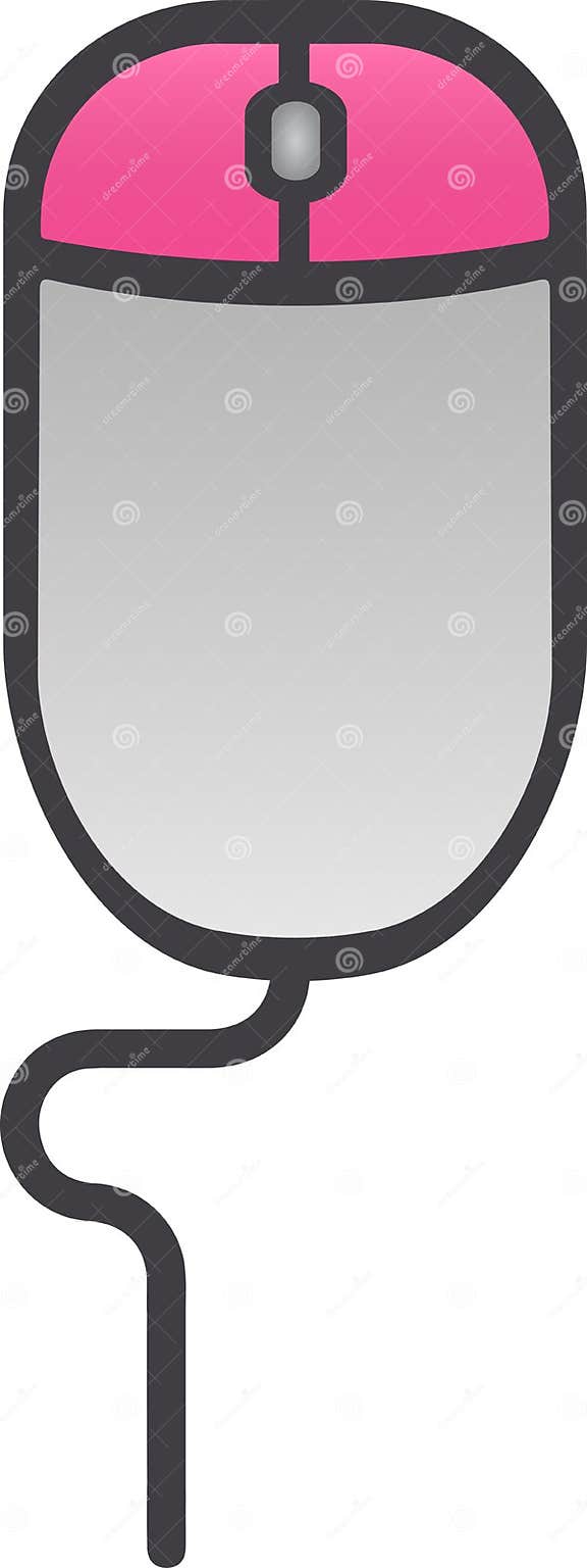 The Drawing of a Pink Computer Mouse, a Small Hardware Input Device ...