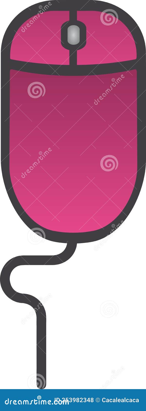 The Drawing of a Pink Computer Mouse, a Small Hardware Input Device ...