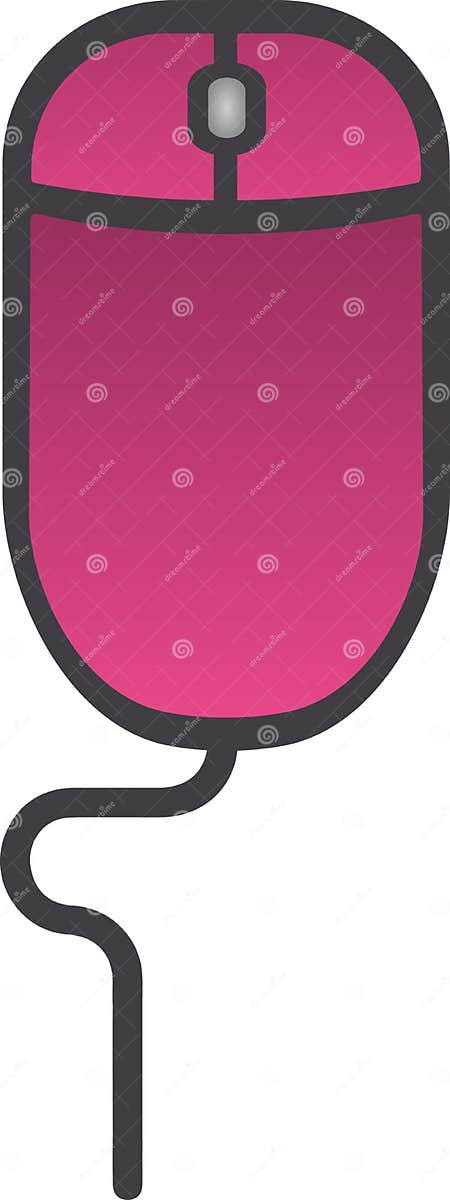 The Drawing of a Pink Computer Mouse, a Small Hardware Input Device ...