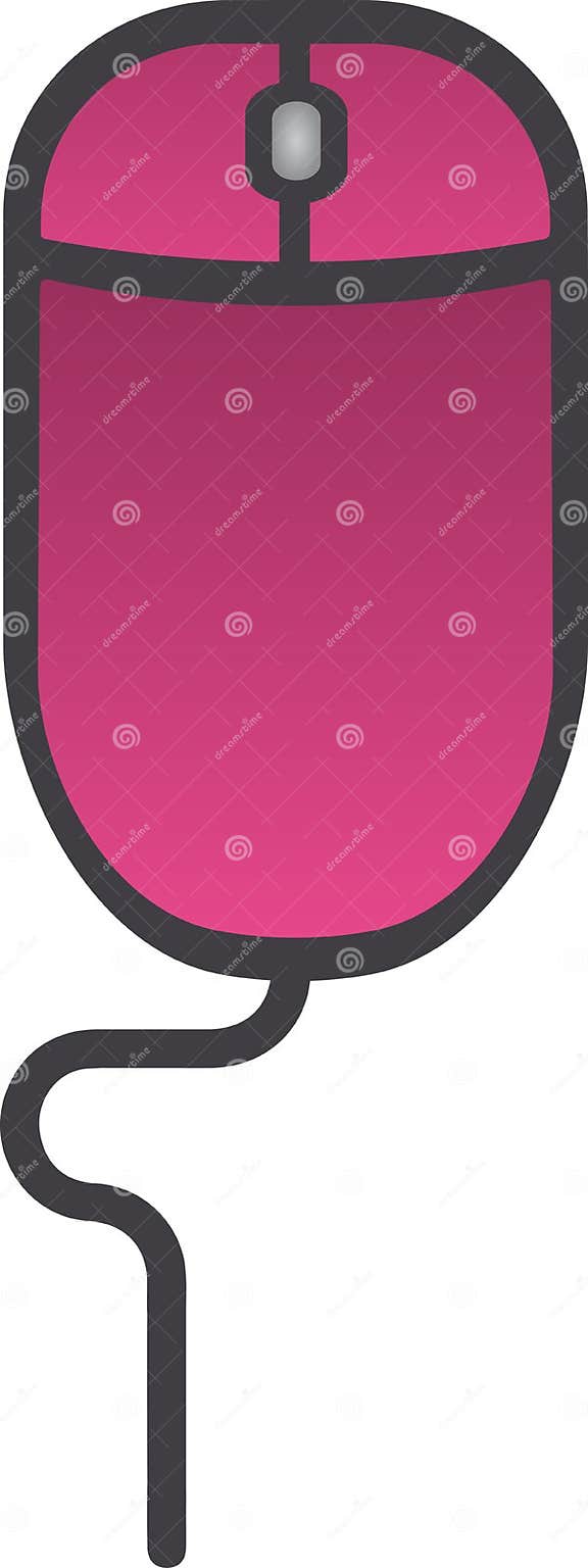 The Drawing of a Pink Computer Mouse, a Small Hardware Input Device ...