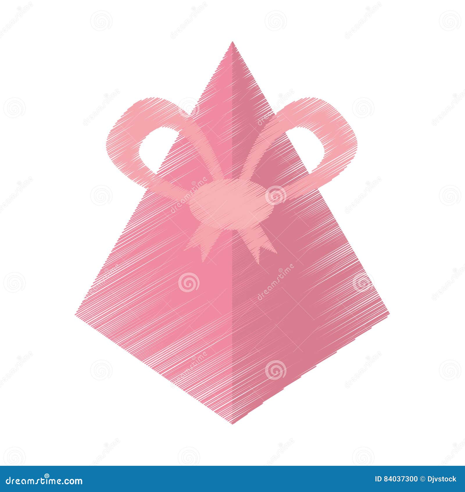 Drawing Pink Gift Box Pyramid Bow Stock Illustration - Illustration of ...
