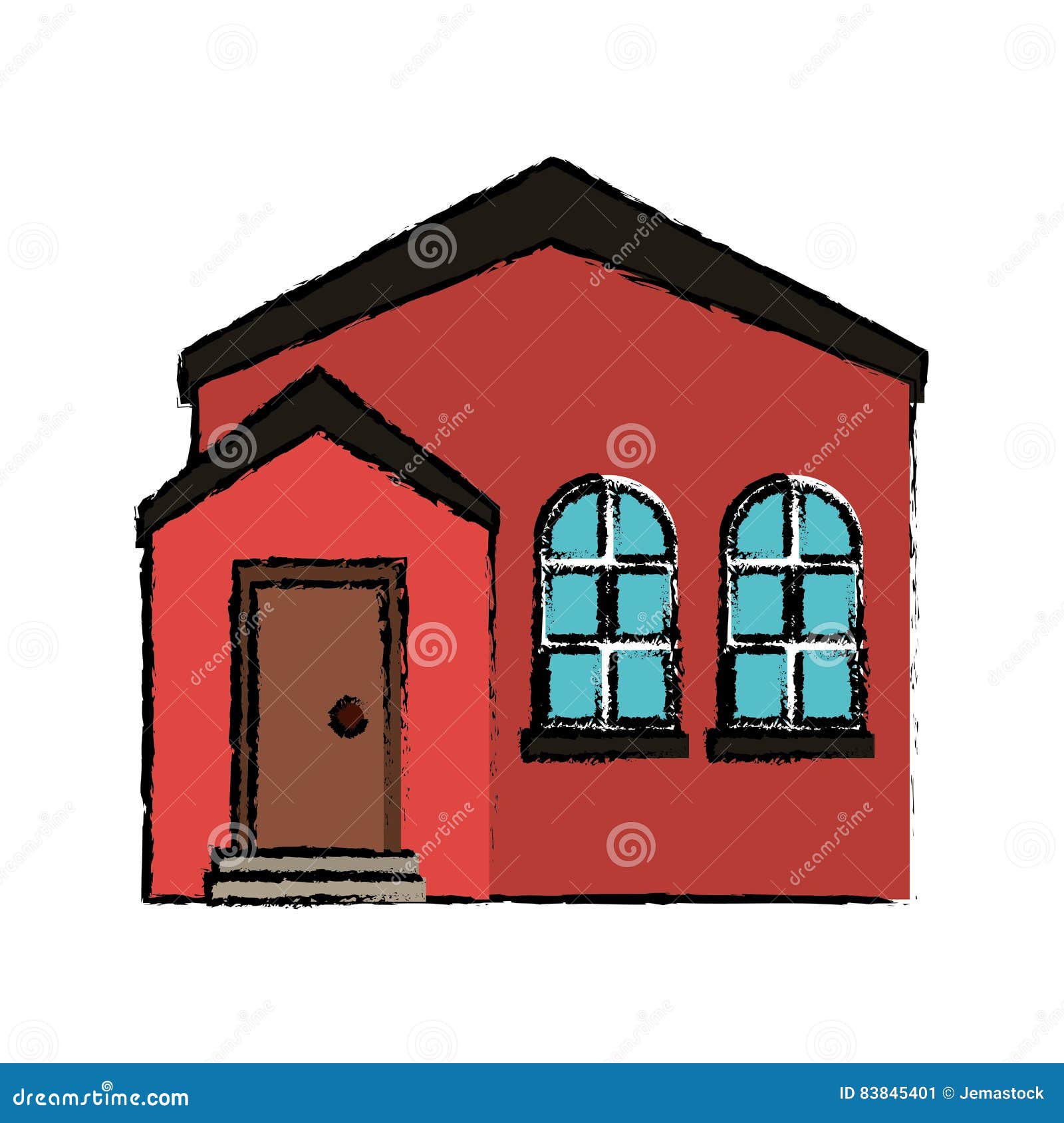 Drawing Pink Home Real State Expensive American Modern Stock Vector ...