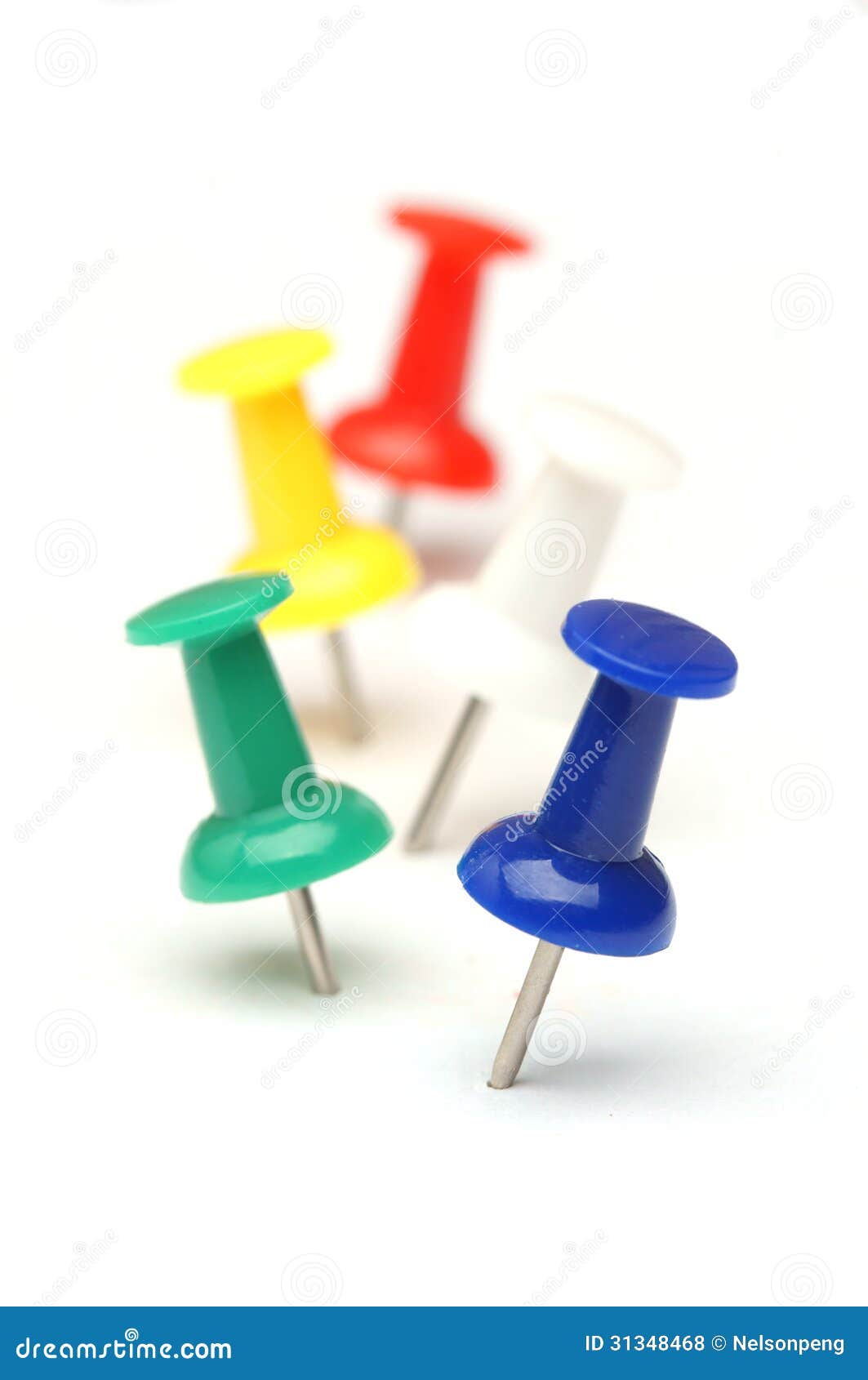 Drawing pins stock photo. Image of plastic, office, thumb - 31348468