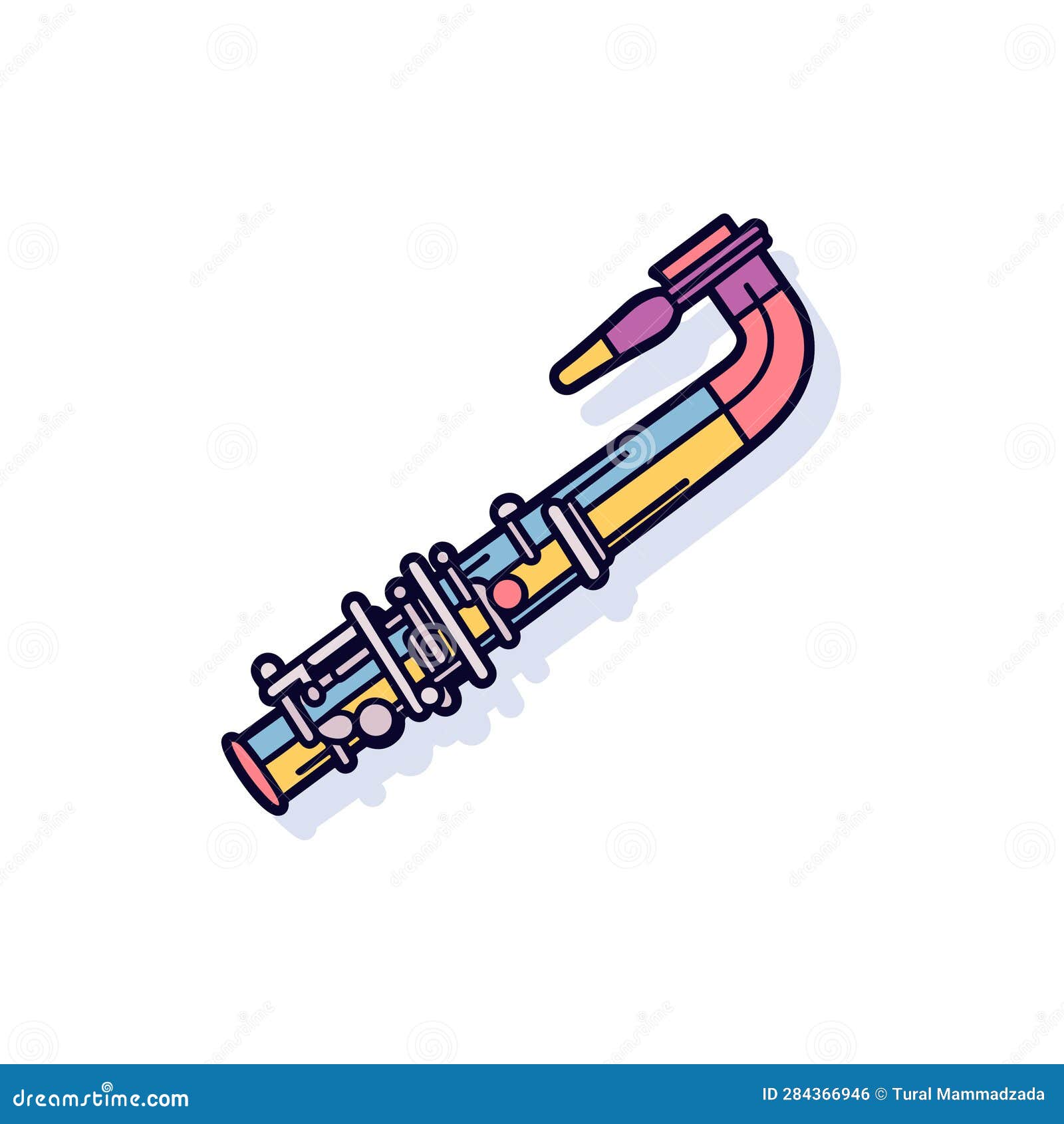 Vector of a Hand-drawn Vector Illustration of a Pipe with an Elongated ...