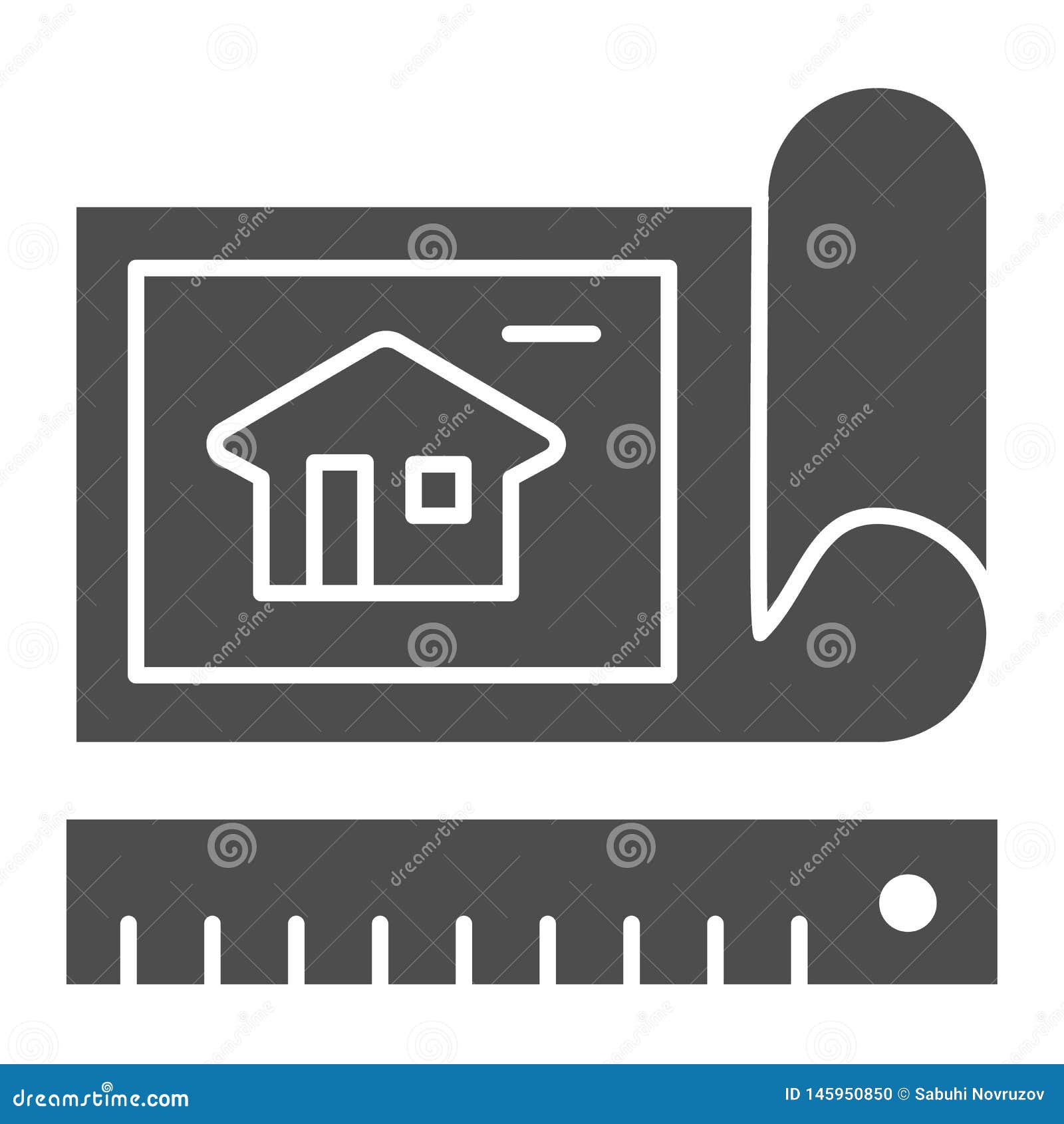 Drawing Plan Solid Icon. Architecture Plan Vector Illustration Isolated ...