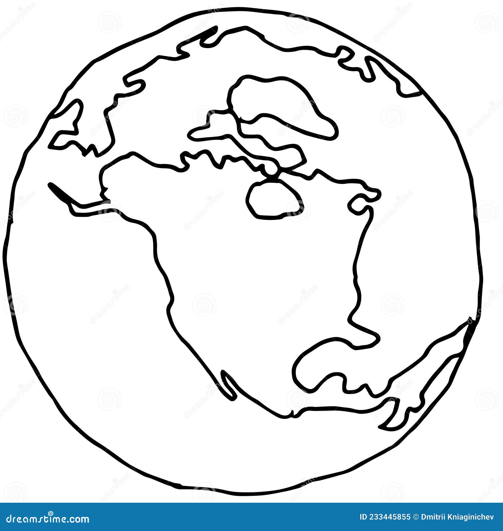 Drawing of the Planet Earth. Hand-drawn on a White Background. Stock ...