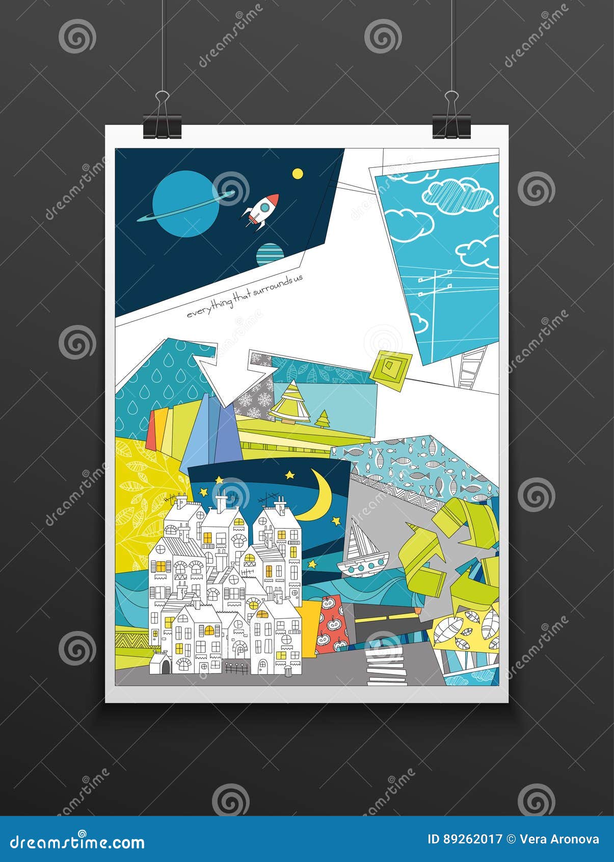 Drawing Poster. Graphic Design Poster. Illustration. Stock Illustration ...