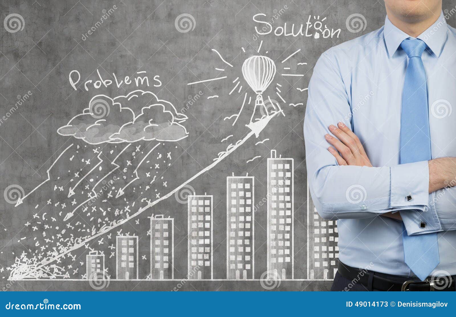 Drawing Problem and Solution Stock Image - Image of executive, male ...