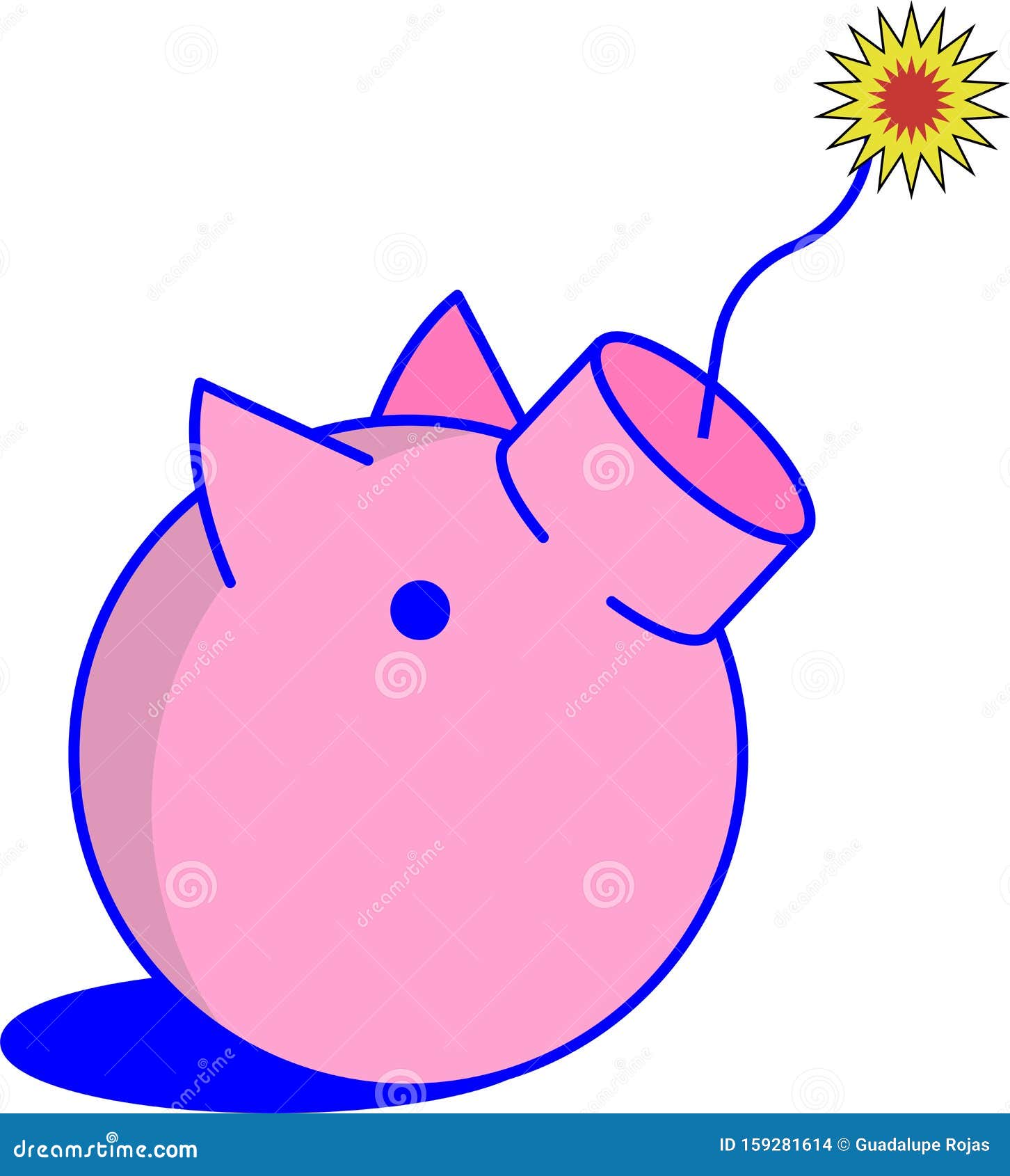 Drawing of a Pump Piglet about To Explode Stock Illustration ...