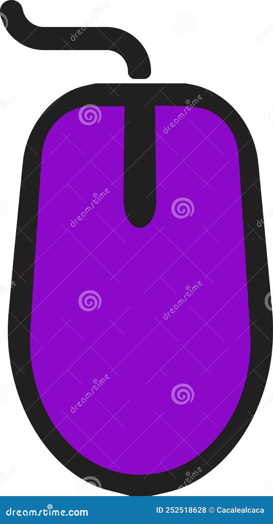 The Drawing of a Purple Computer Mouse, a Small Hardware Input Device ...