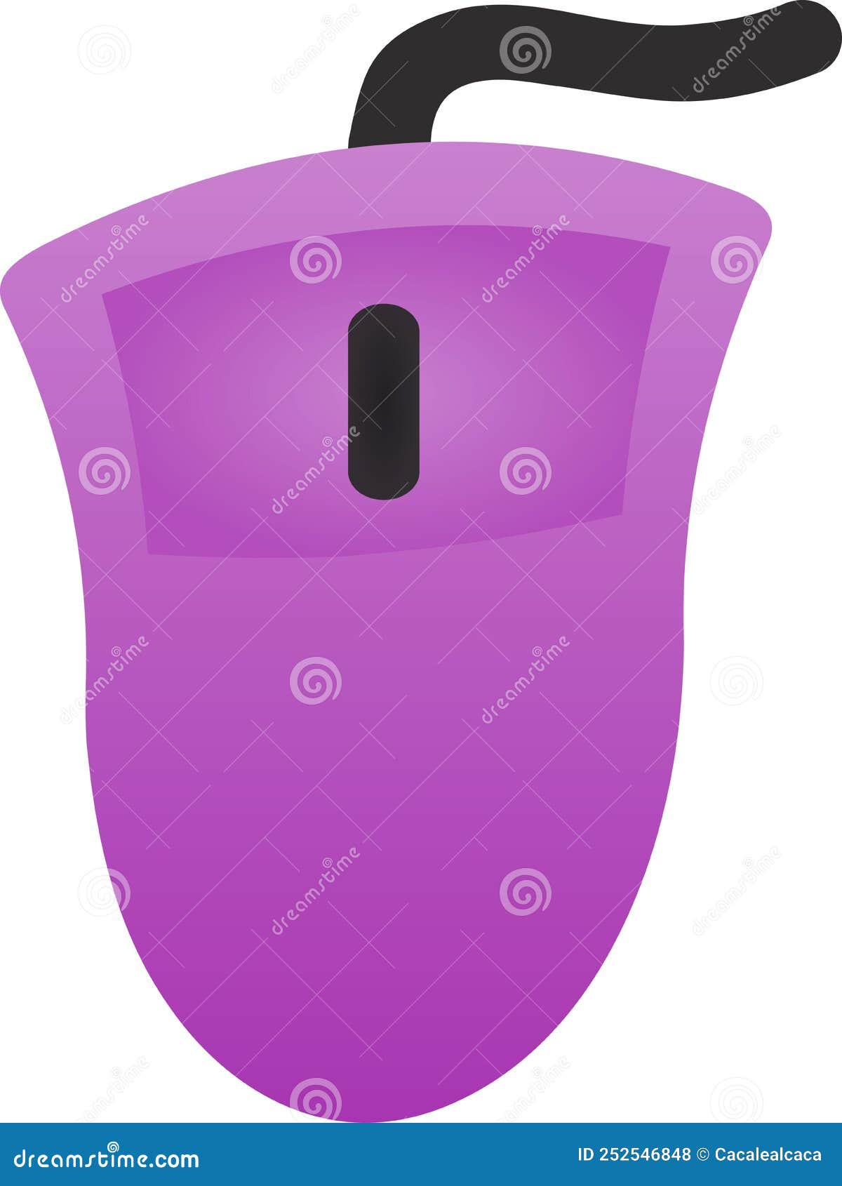 The Drawing of a Purple Computer Mouse, a Small Hardware Input Device ...