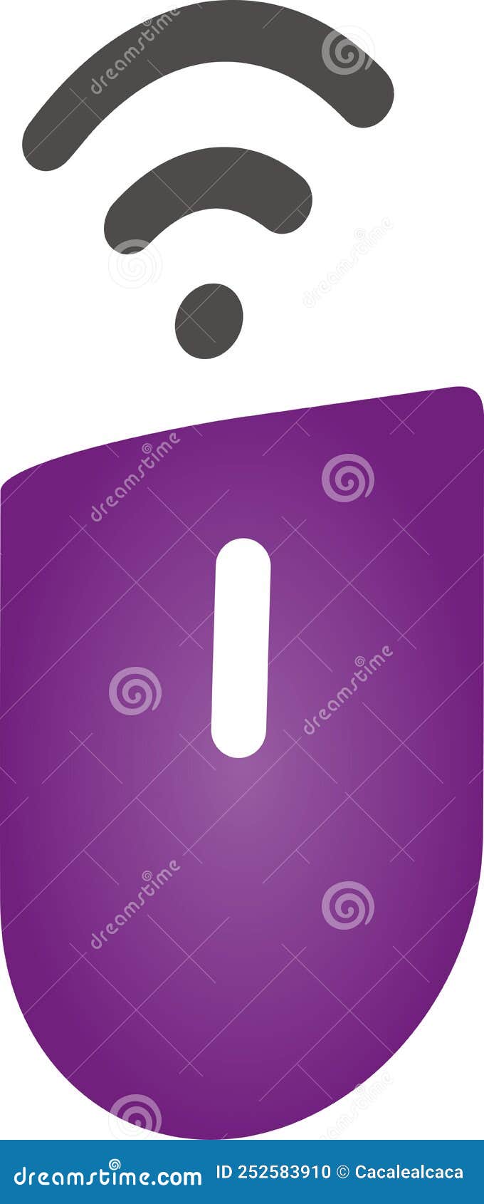 The Drawing of a Purple Computer Mouse, a Small Hardware Input Device ...