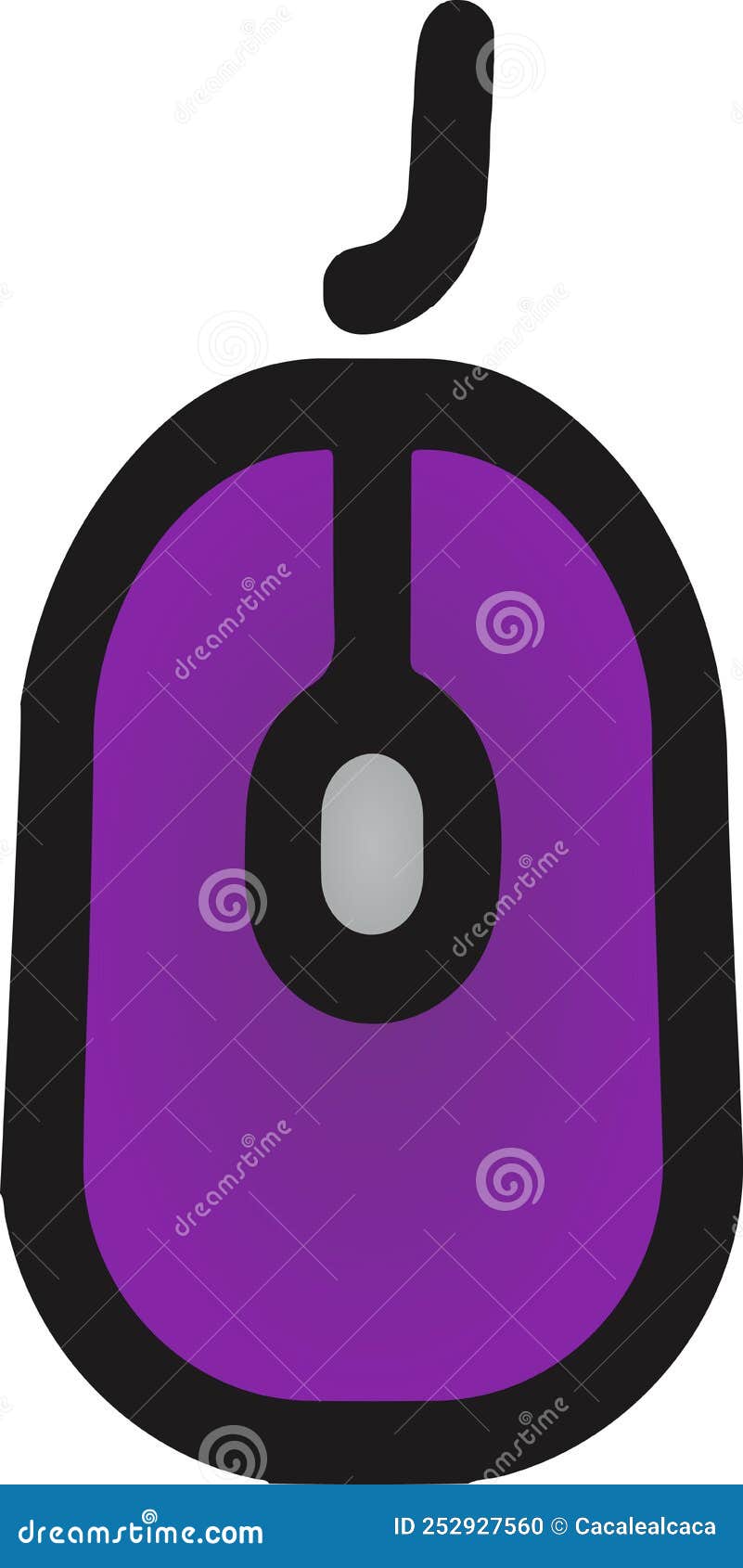 The Drawing of a Purple Computer Mouse, a Small Hardware Input Device ...