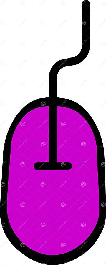 The Drawing of a Purple Computer Mouse, a Small Hardware Input Device ...