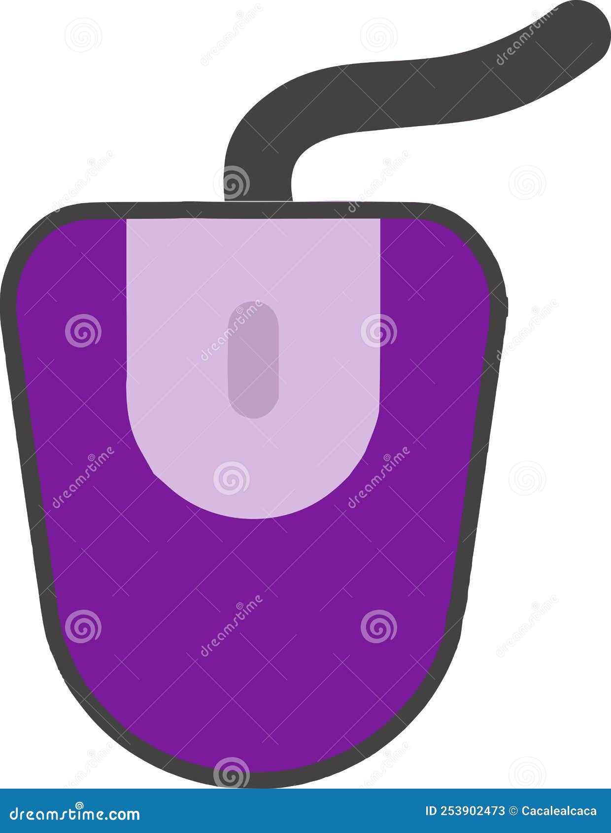 The Drawing of a Purple Computer Mouse, a Small Hardware Input Device ...