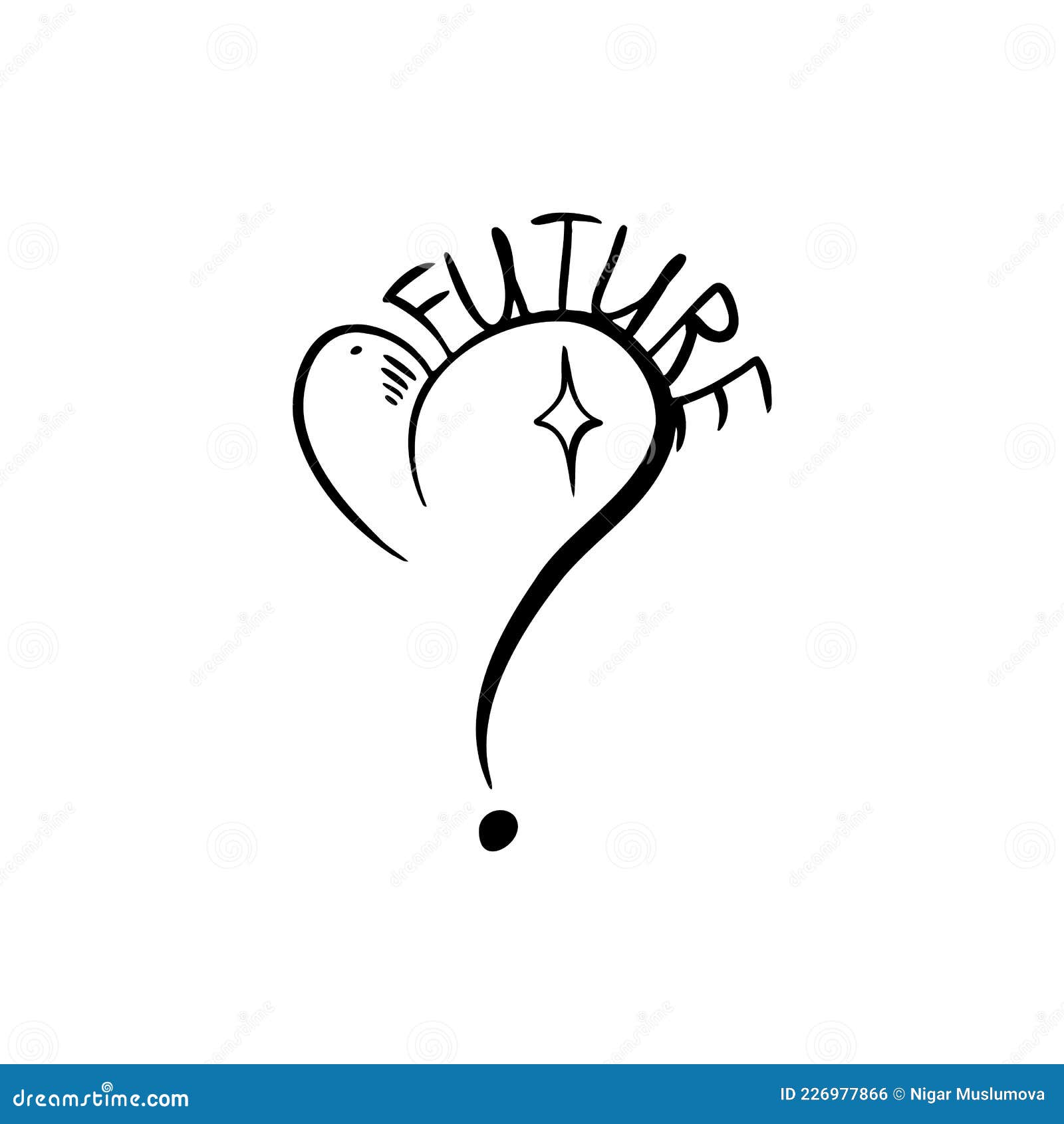 Drawing Question Mark, Heart, Future Vector Illustration Hand Drawn ...