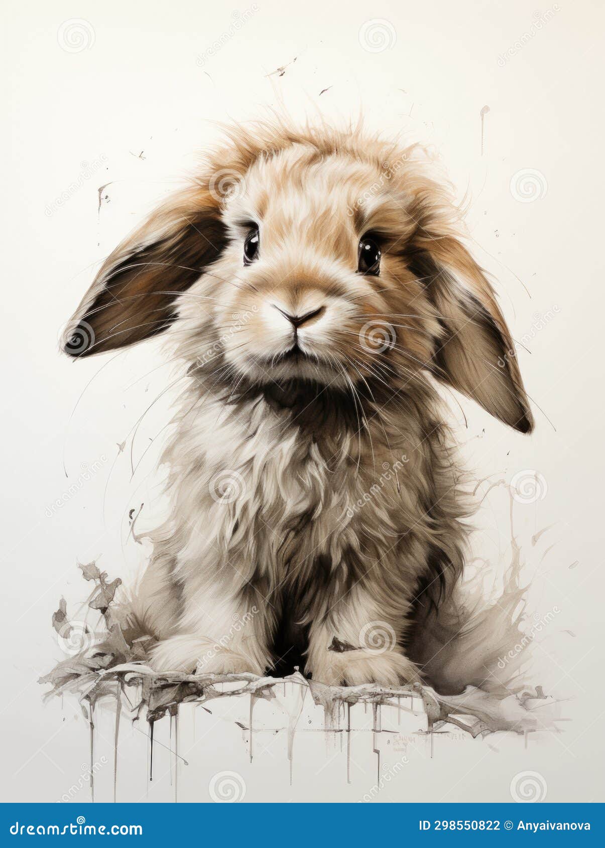 A Drawing of a Rabbit Sitting on Top of a Table Stock Illustration ...