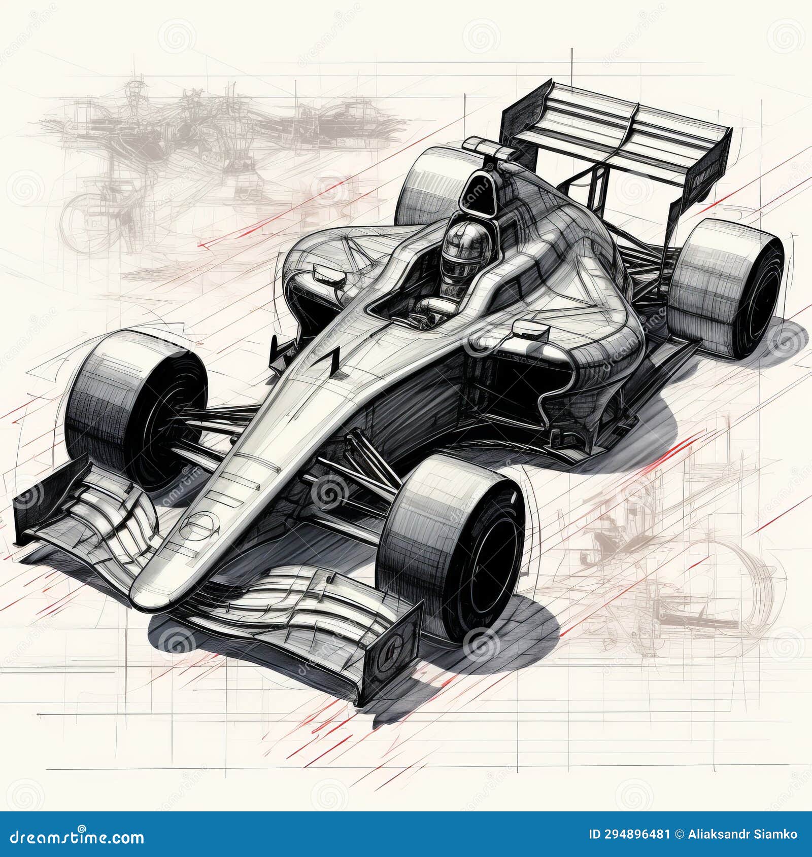 A drawing of race car stock image. Image of racecar - 294896481