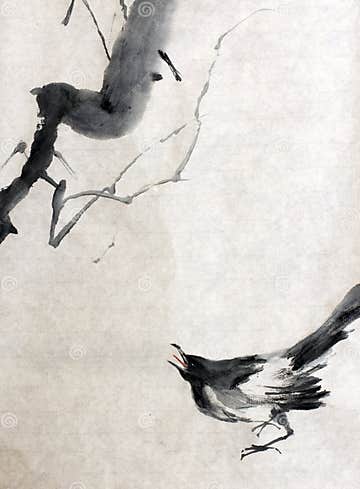 Drawing ravens stock illustration. Illustration of outdoors - 48432928