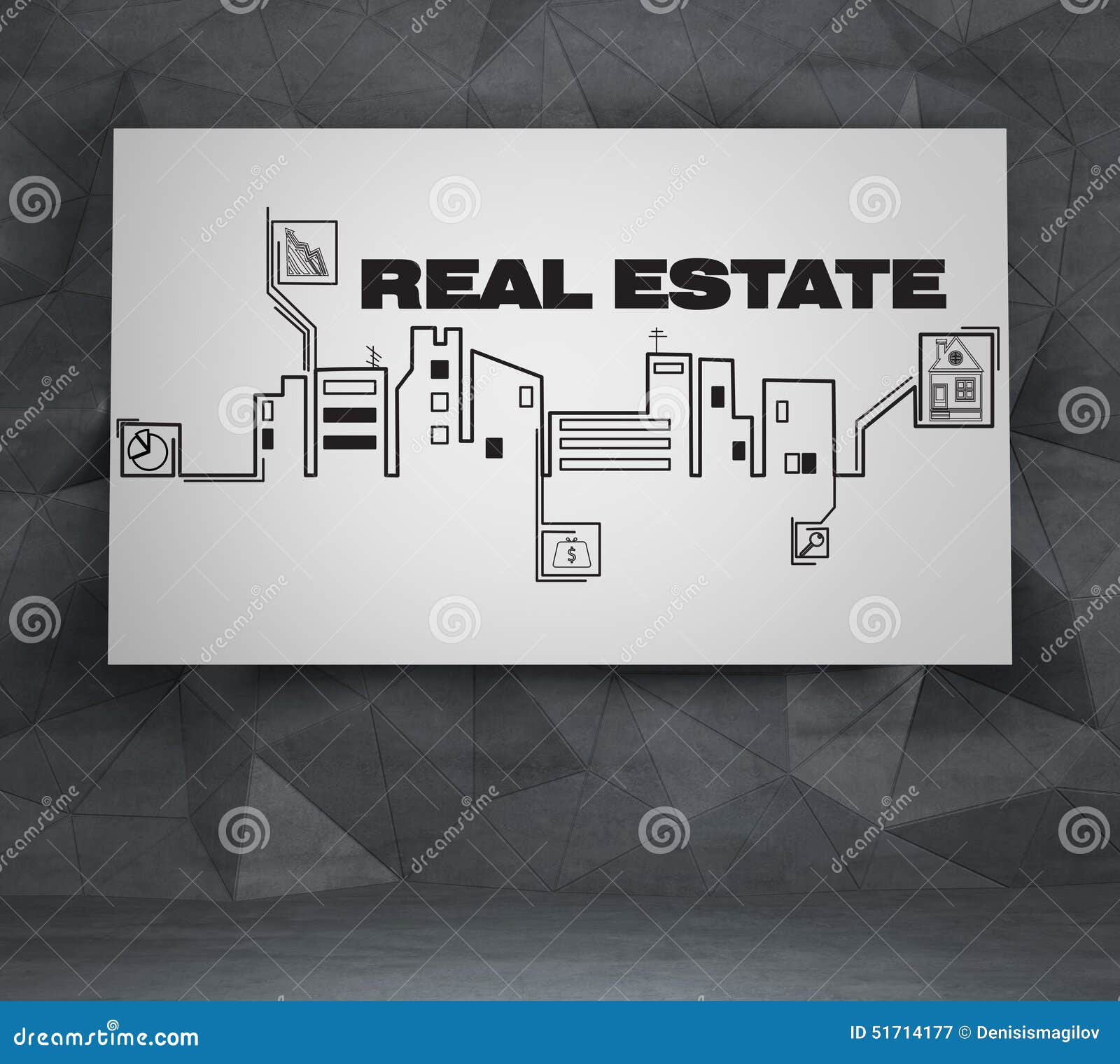 Drawing real estate icons stock image. Image of estate - 51714177