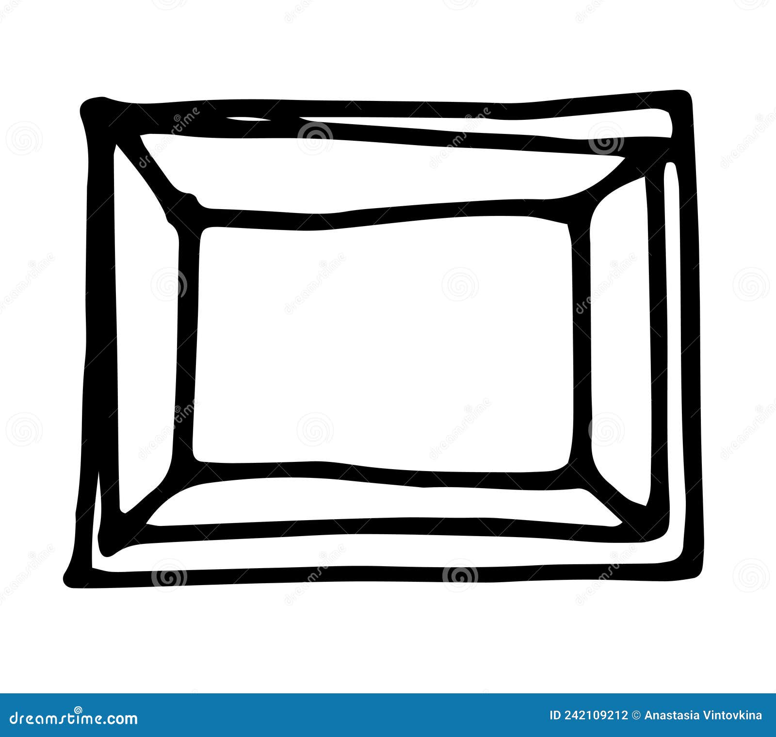 Drawing of a Rectangular Photo Frame. an Isolated Element of a Doodle ...