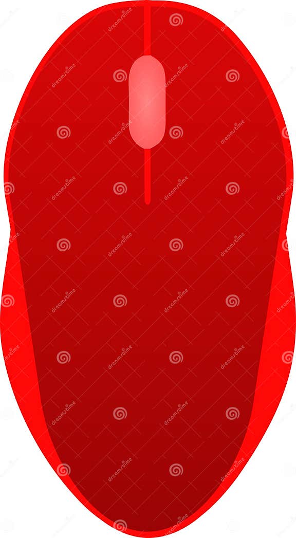 The Drawing of a Red Computer Mouse, a Small Hardware Input Device Used ...