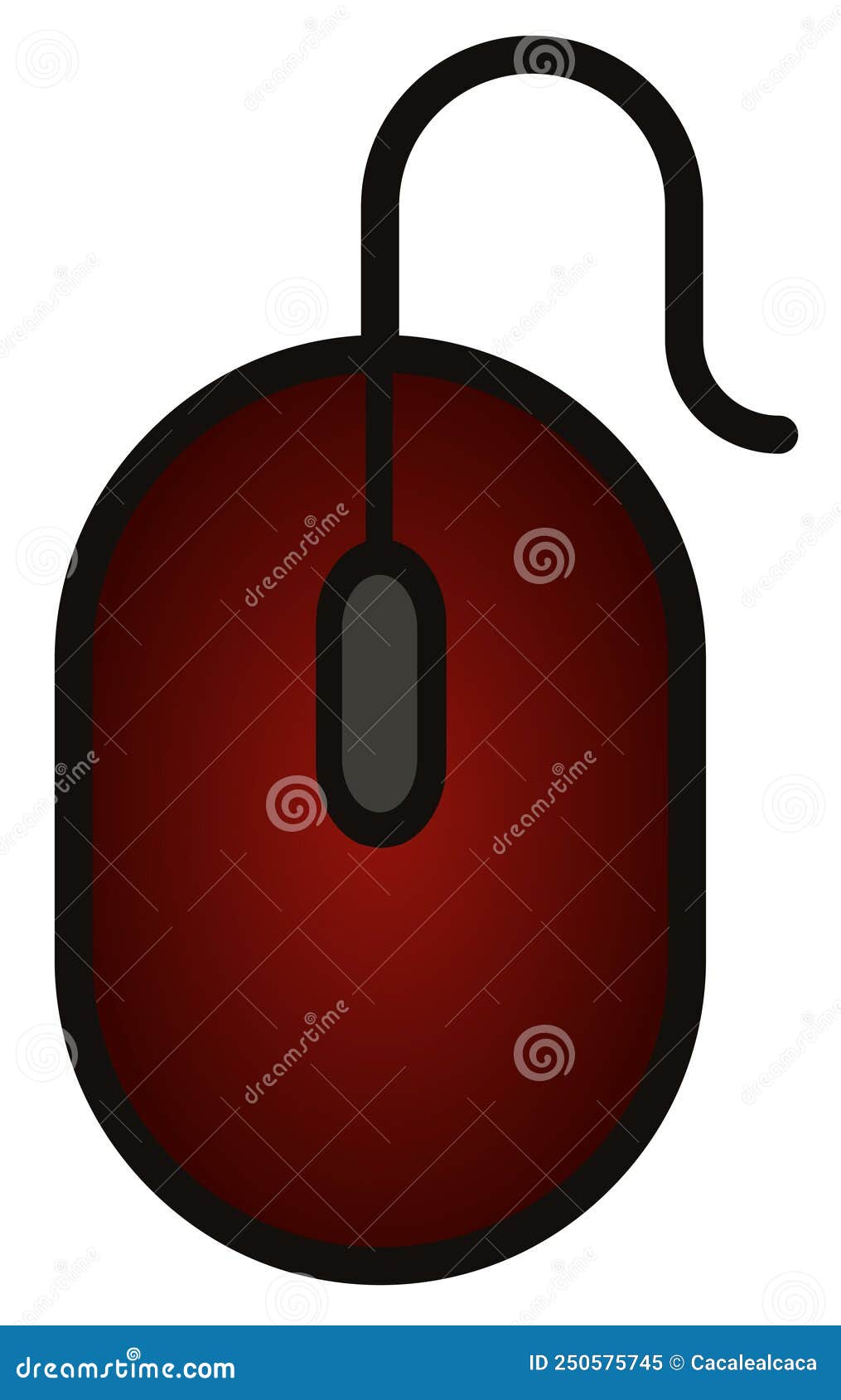 The Drawing of a Red Computer Mouse, a Small Hardware Input Device Used ...