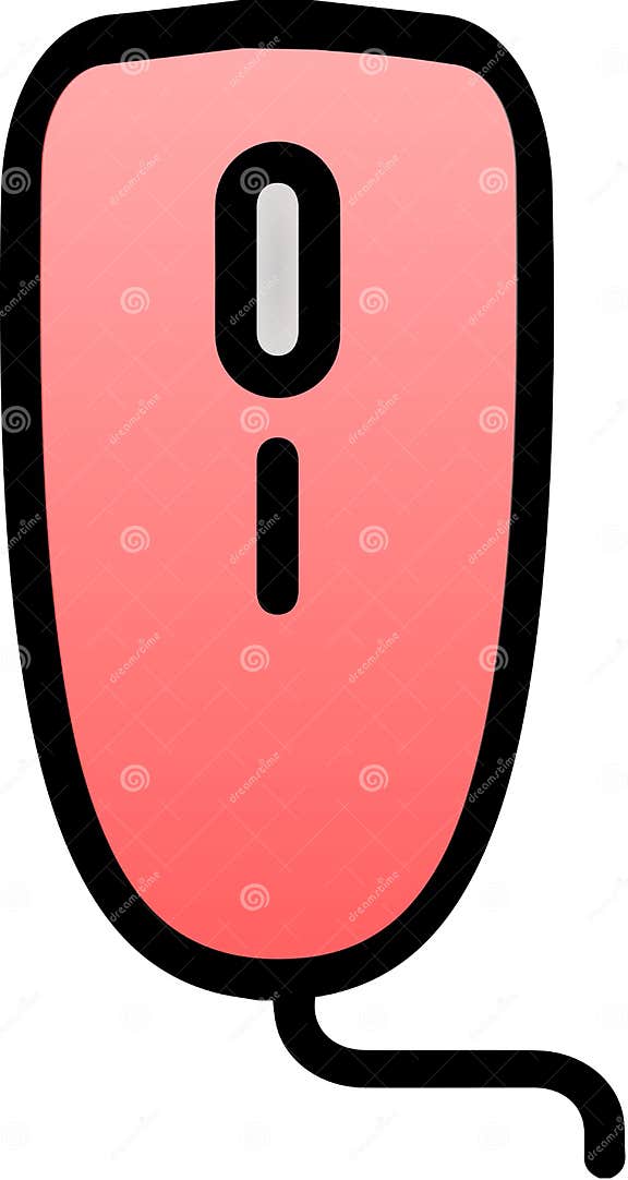 The Drawing of a Red Computer Mouse, a Small Hardware Input Device Used ...