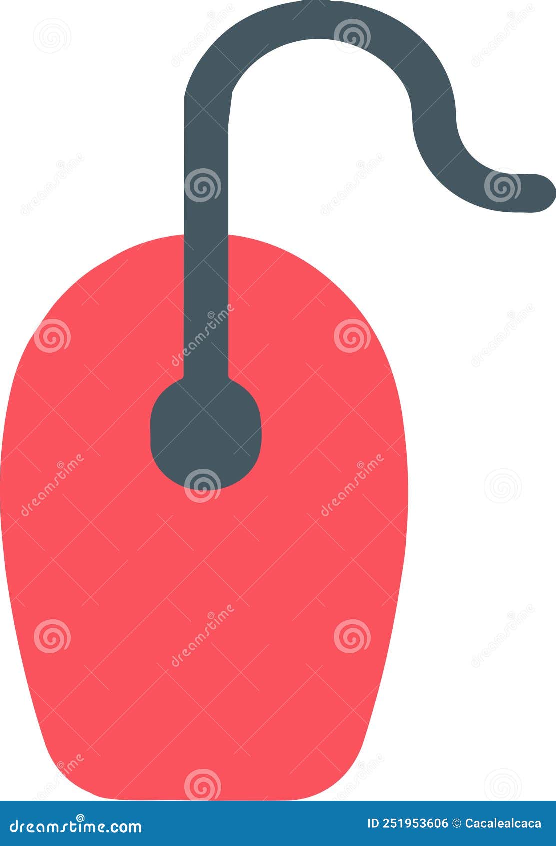 The Drawing of a Red Computer Mouse, a Small Hardware Input Device Used ...
