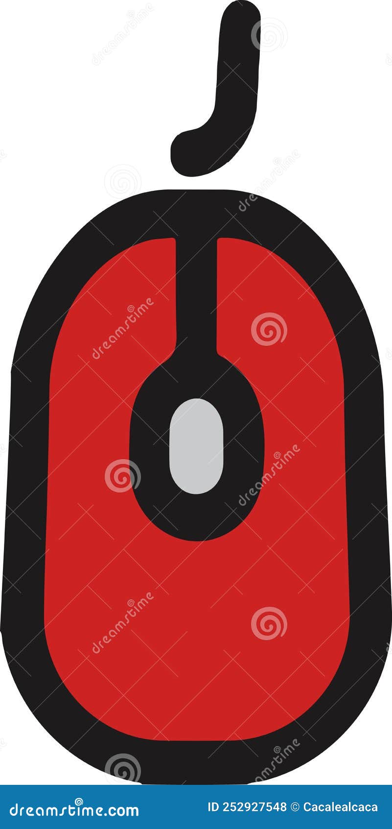 The Drawing of a Red Computer Mouse, a Small Hardware Input Device Used ...
