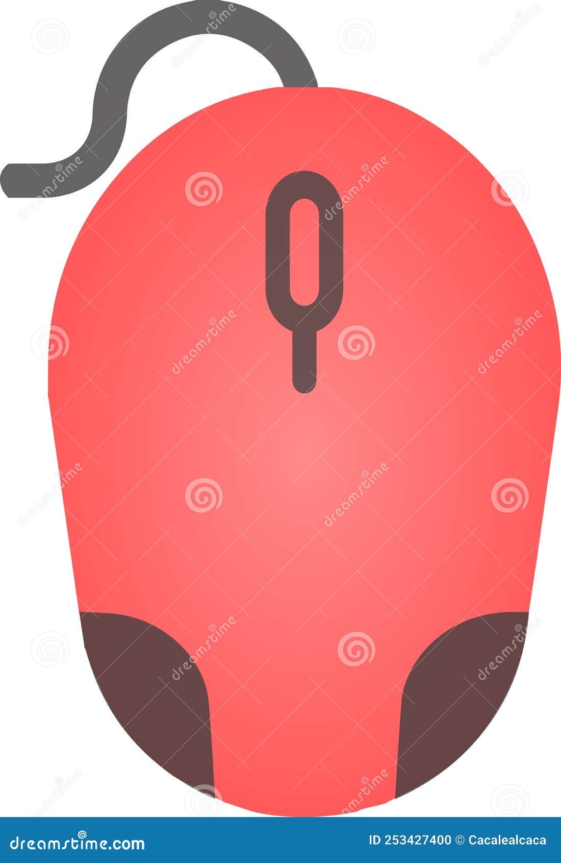 The Drawing of a Red Computer Mouse, a Small Hardware Input Device Used ...