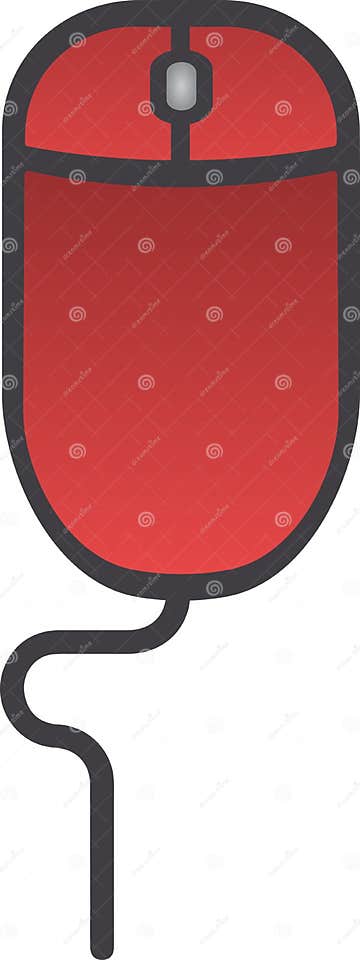 The Drawing of a Red Computer Mouse, a Small Hardware Input Device Used ...