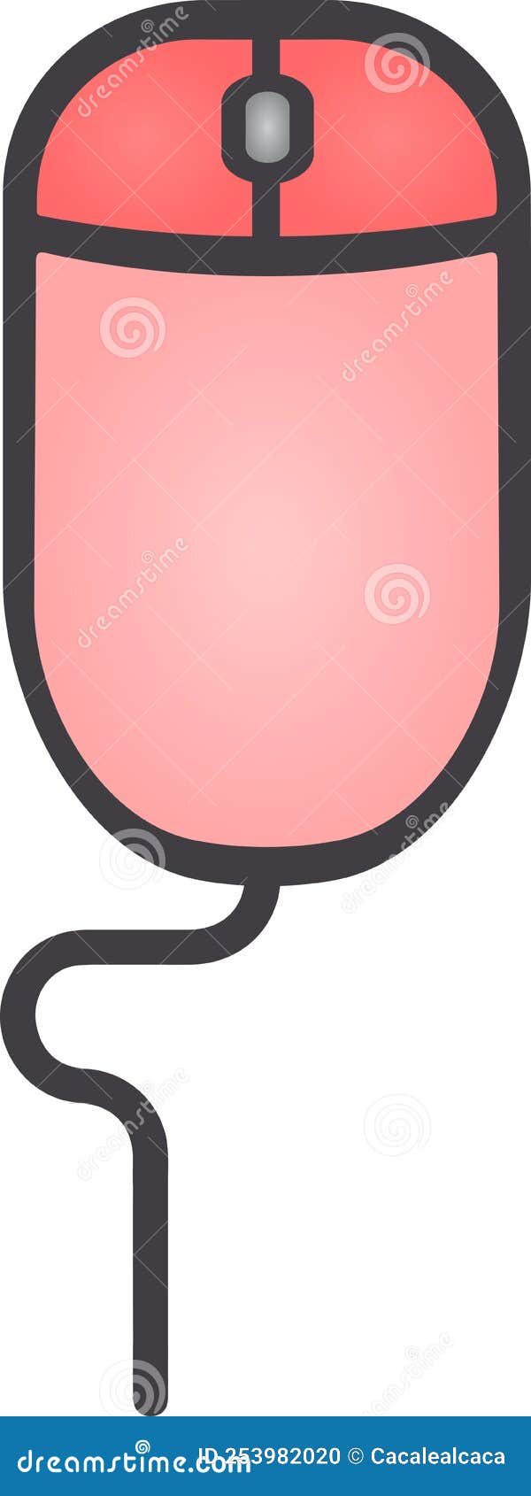 The Drawing of a Red Computer Mouse, a Small Hardware Input Device Used ...