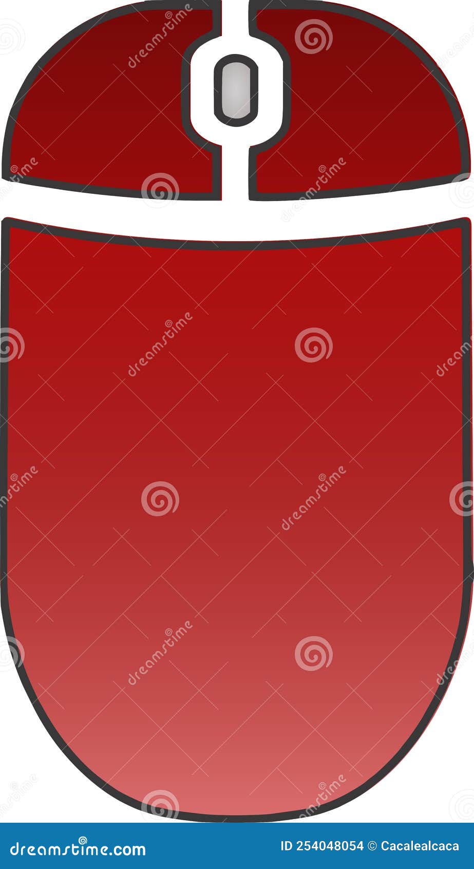 The Drawing of a Red Computer Mouse, a Small Hardware Input Device Used ...