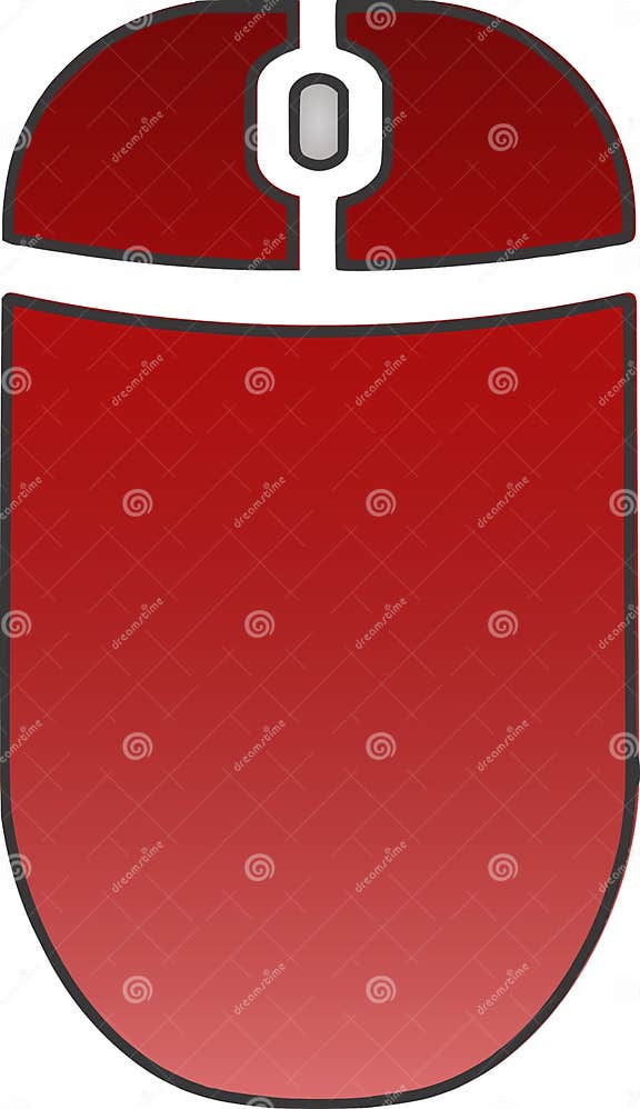 The Drawing of a Red Computer Mouse, a Small Hardware Input Device Used ...