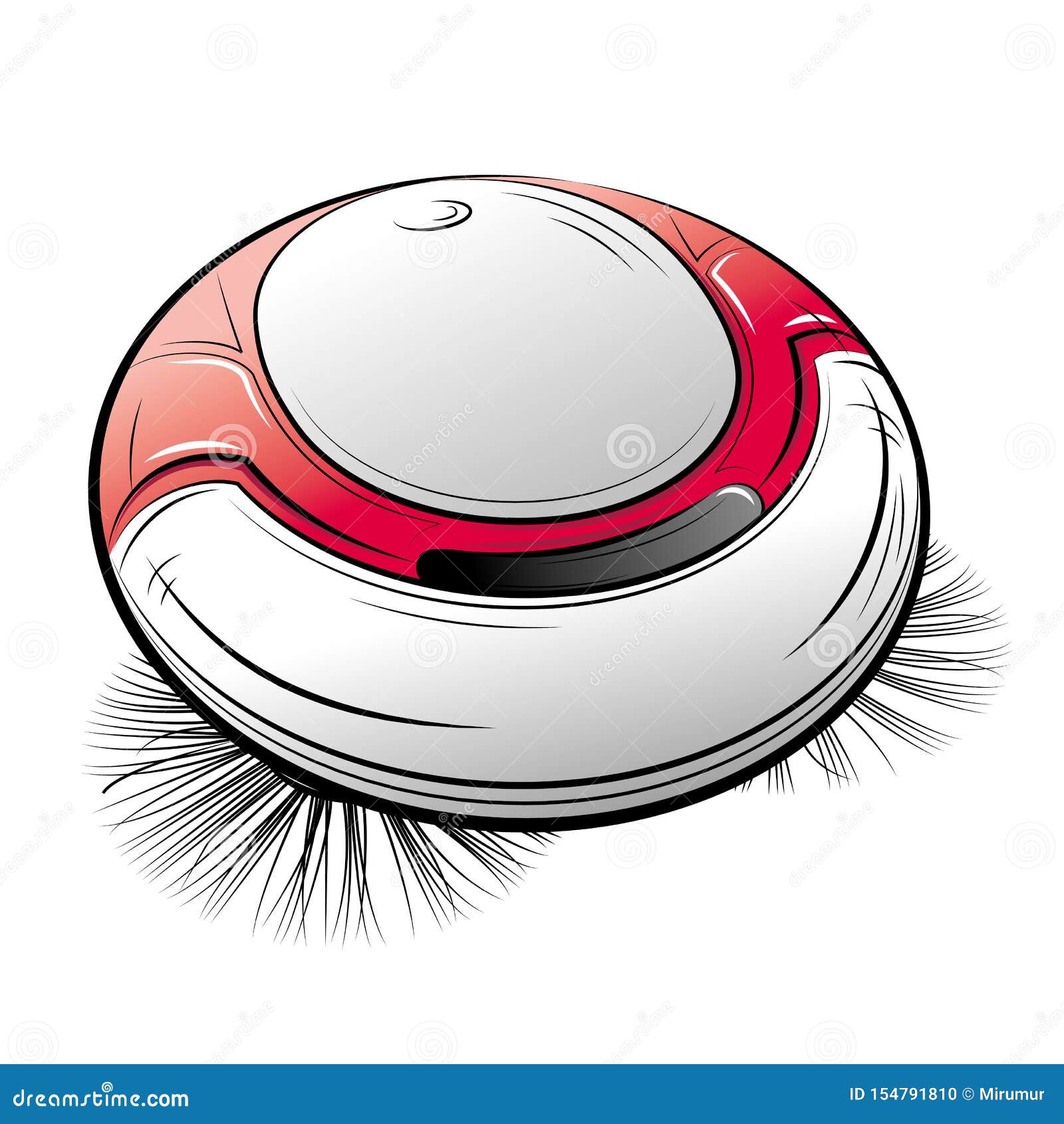 Drawing of the Red Robotic Vacuum Cleaner Stock Vector - Illustration ...