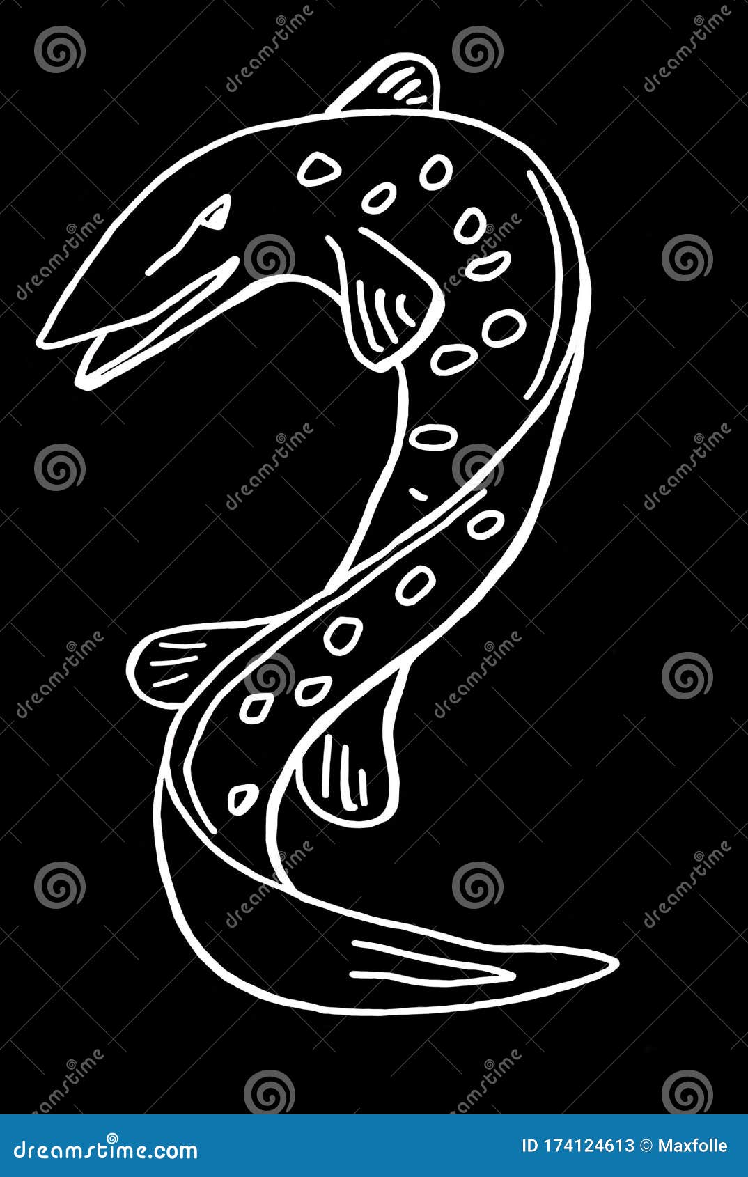 Drawing Representing a Prehistoric Fish Stock Illustration ...