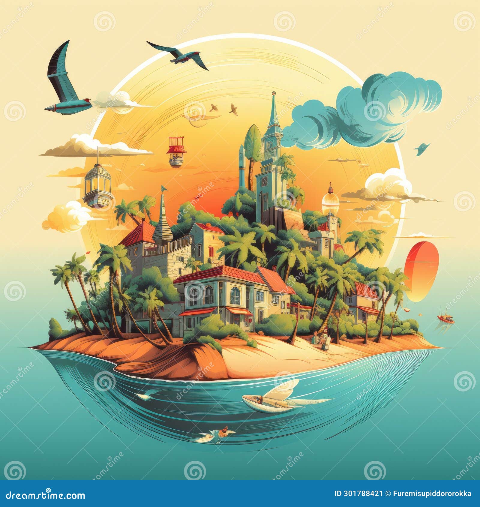 A Drawing Represents Vacation Design Royalty-Free Stock Image ...