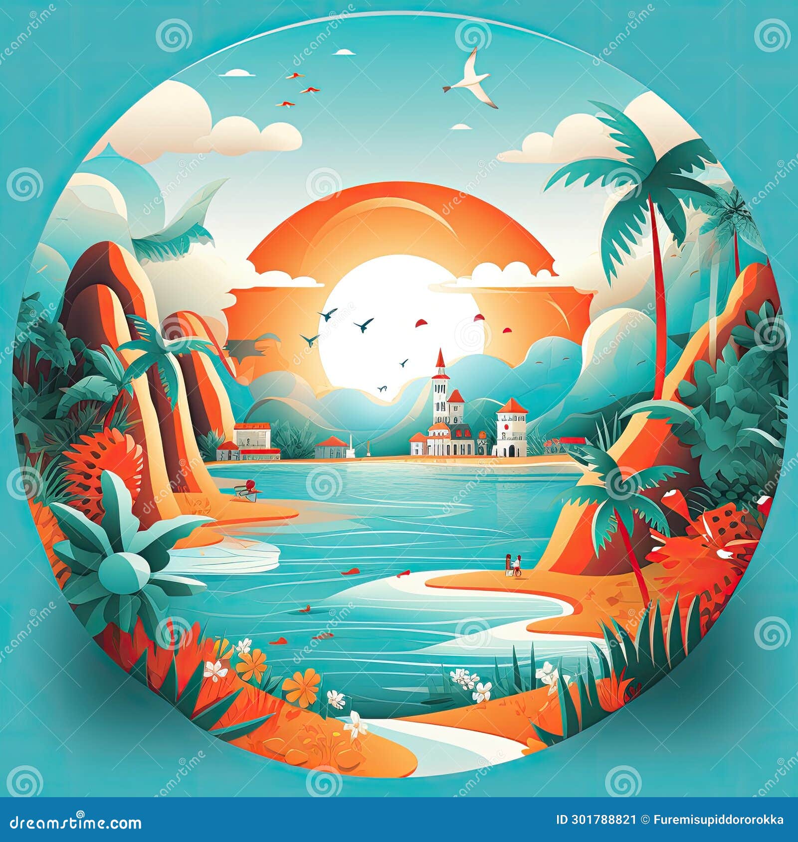 A Drawing Represents Vacation Design Royalty-Free Stock Image ...