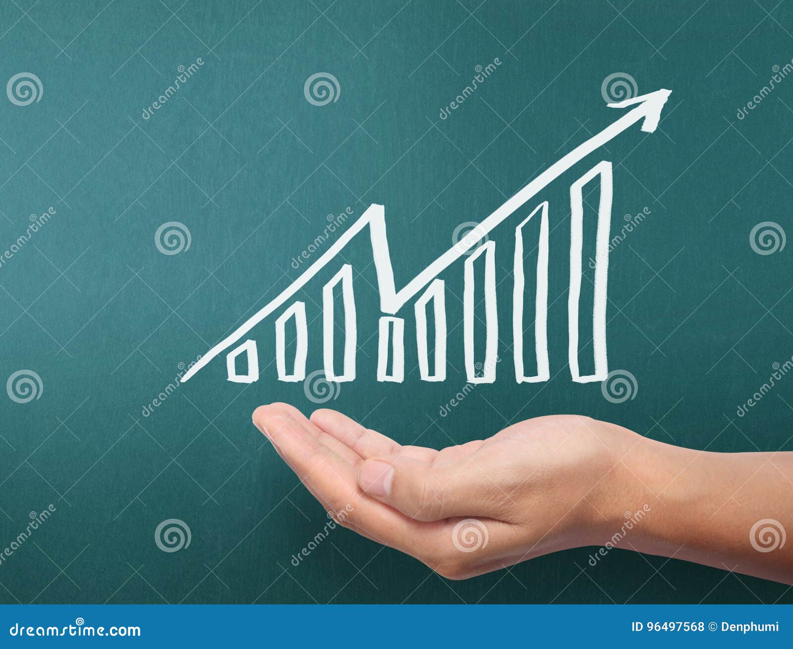 Drawing Results Graph with Chalk on Blackboard Stock Photo - Image of ...