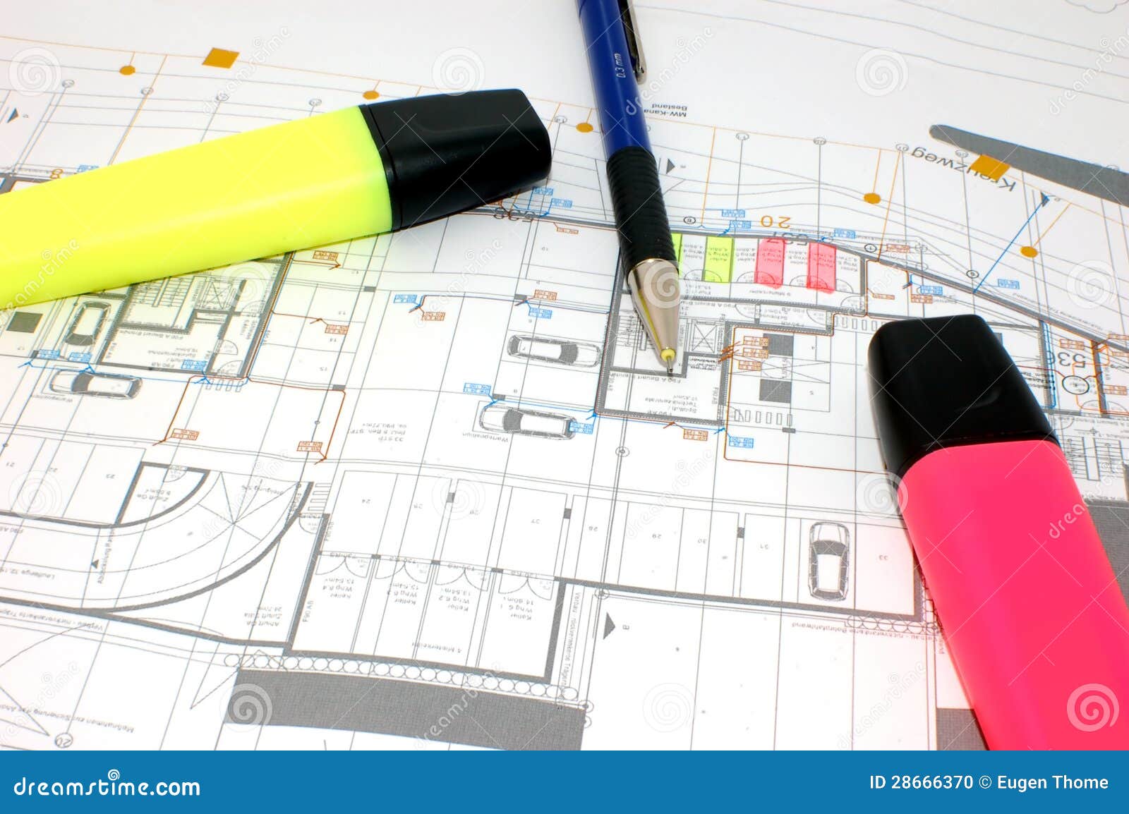 Drawing review stock photo. Image of highlighter, architectural - 28666370