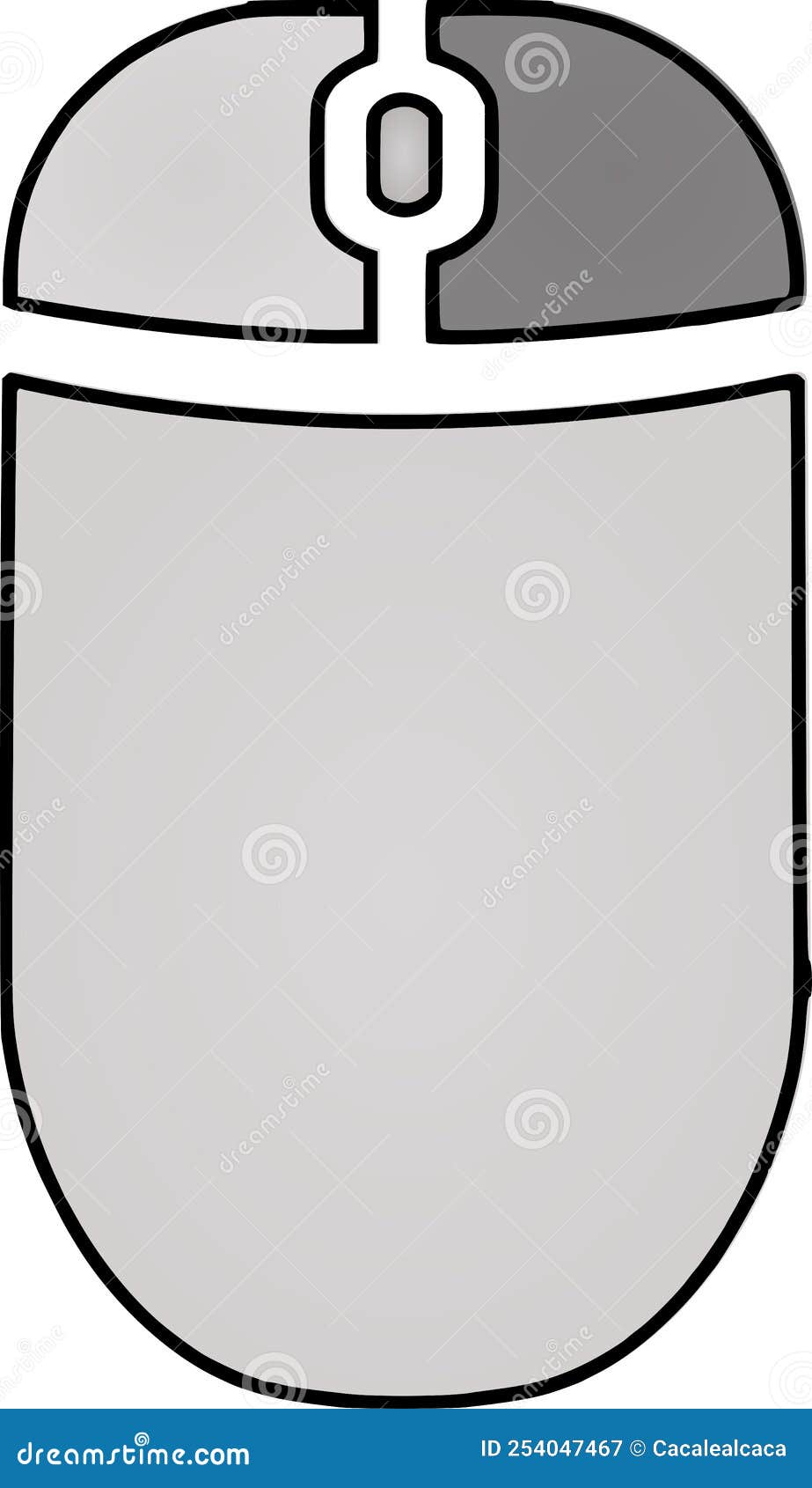 The Drawing of a Right-clicked Grey Computer Mouse, a Small Hardware ...