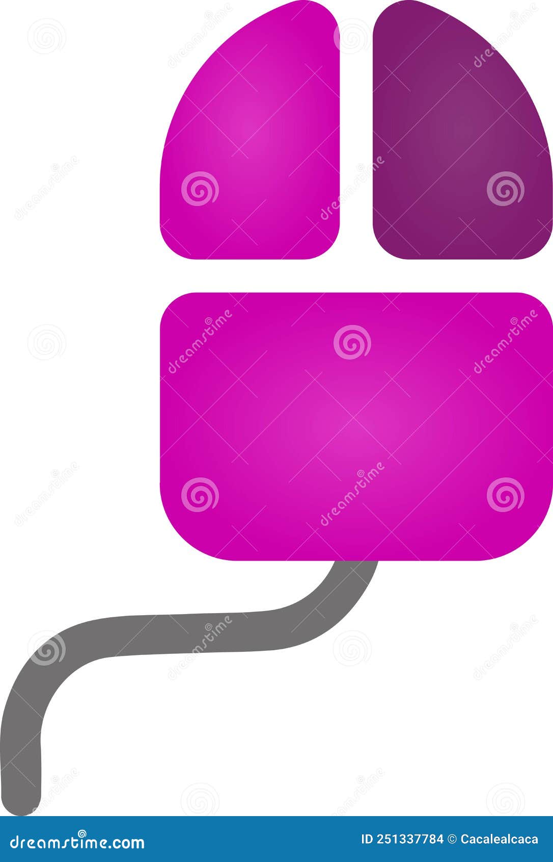 The Drawing of a Right-clicked Pink Computer Mouse, a Hardware Input ...