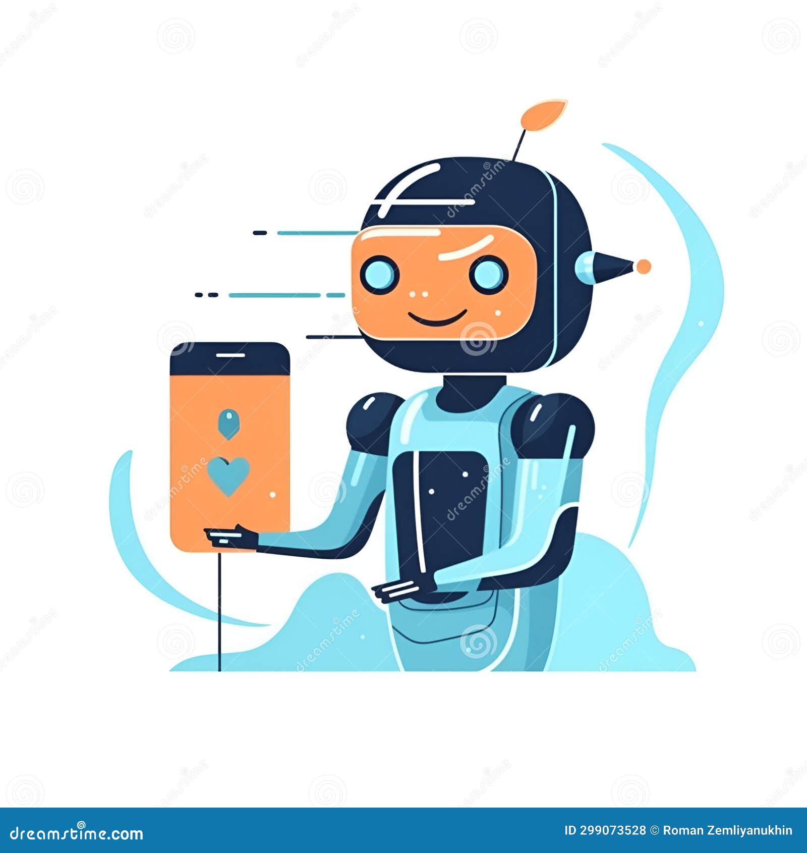 Drawing of a Robot Chat Bot Stock Photo - Image of icon, logo: 299073528