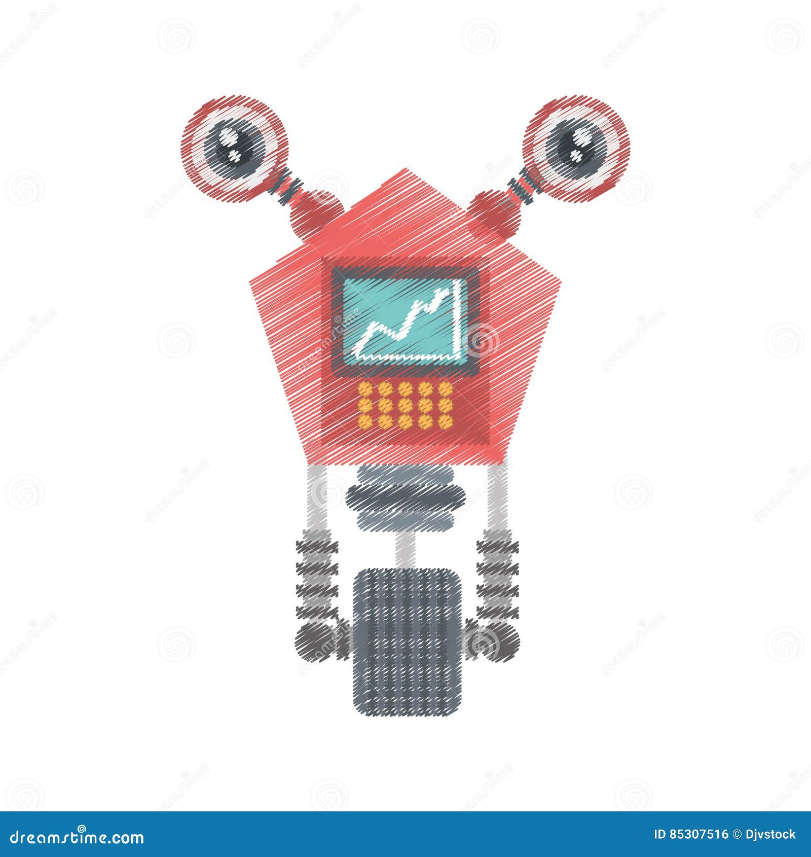 Drawing Robot Eletronic Mechanical Modern Stock Illustration ...