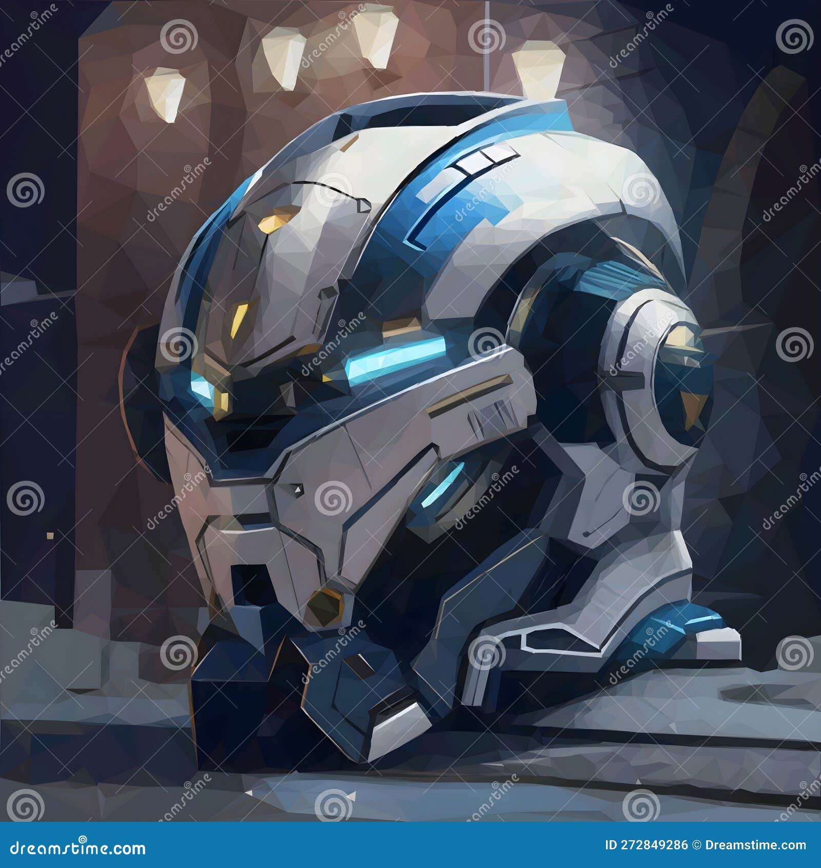 A Drawing of a Robot with a Red Light on it. Stock Illustration ...