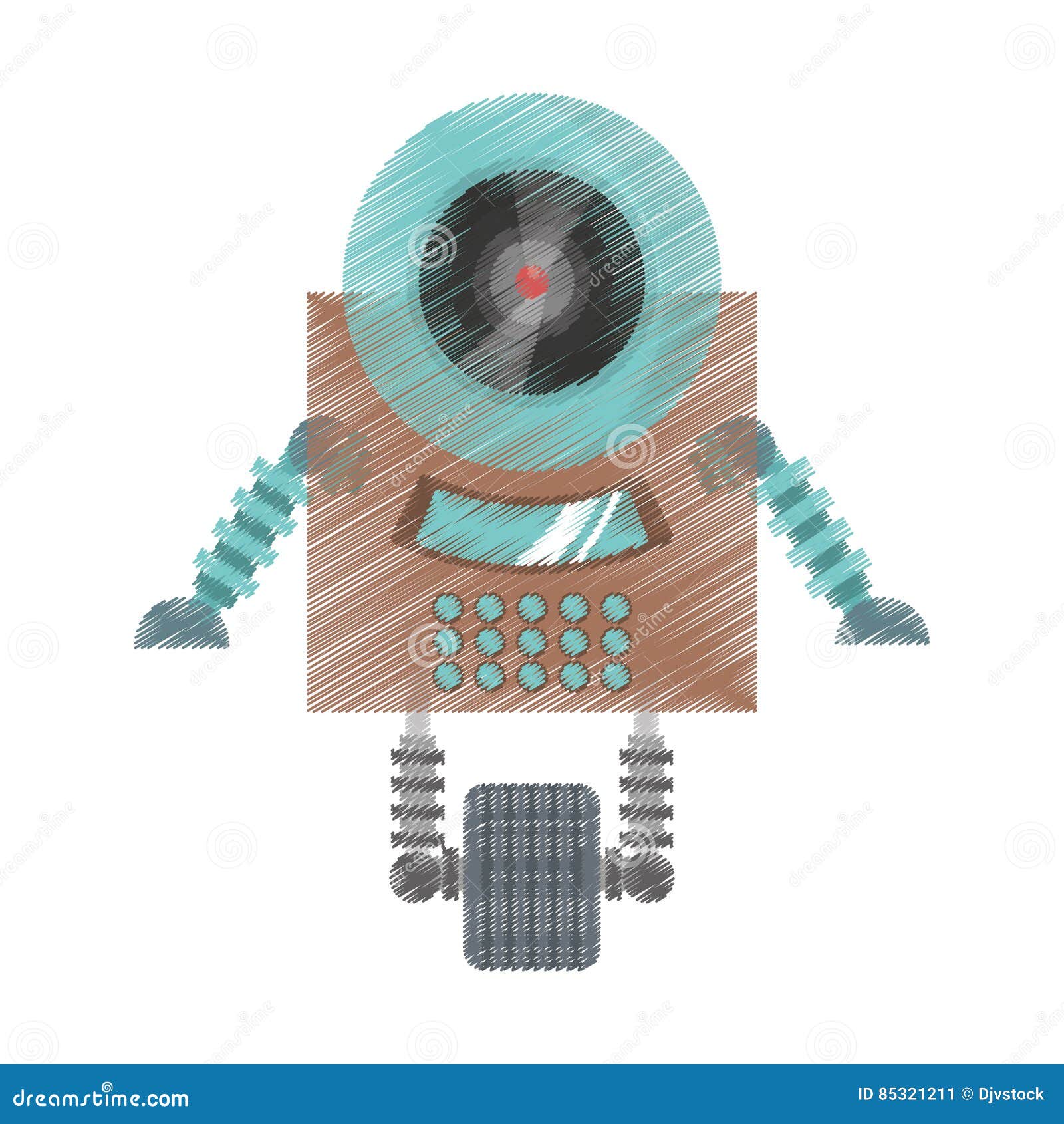 Drawing Robot Surveillance Machine Information Stock Illustration ...