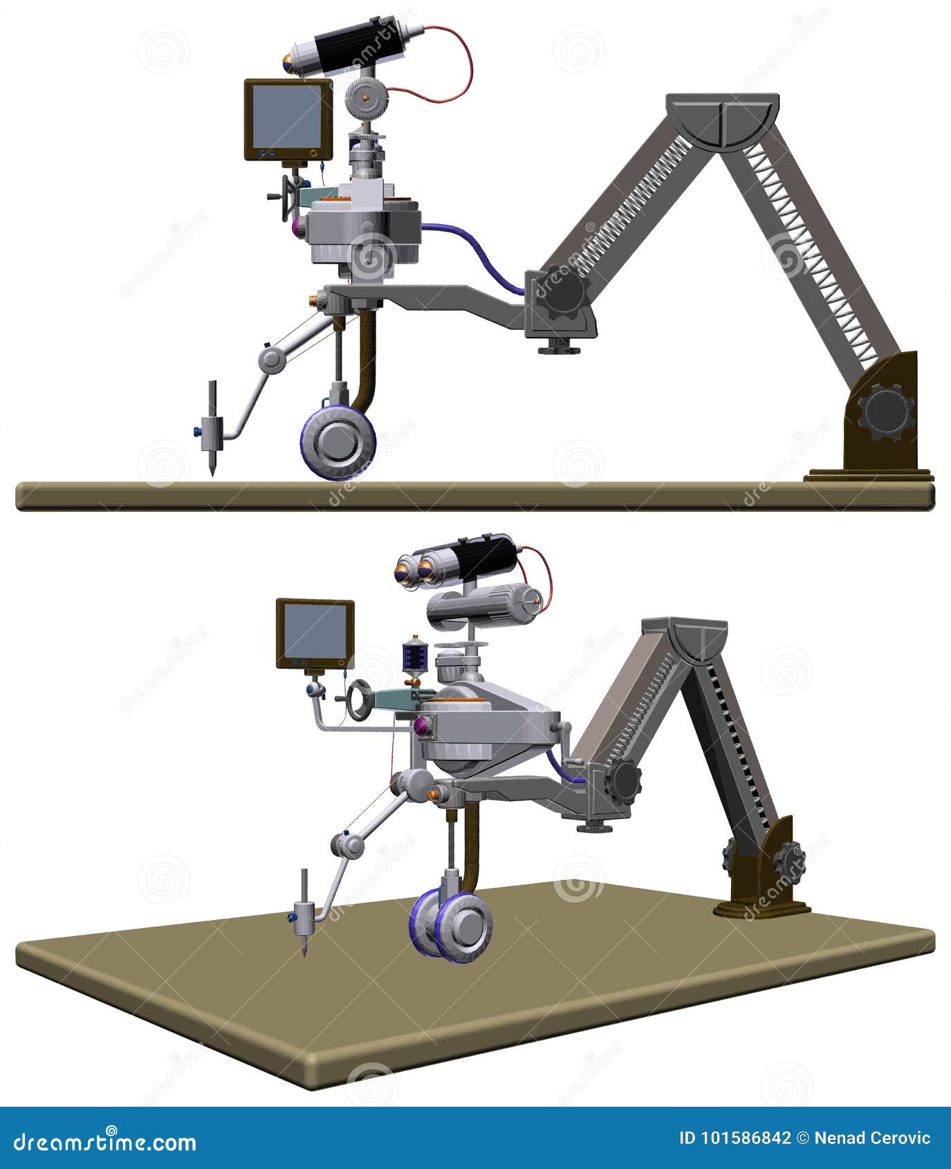 Drawing Robot Table Illustration Vector Stock Vector - Illustration of ...
